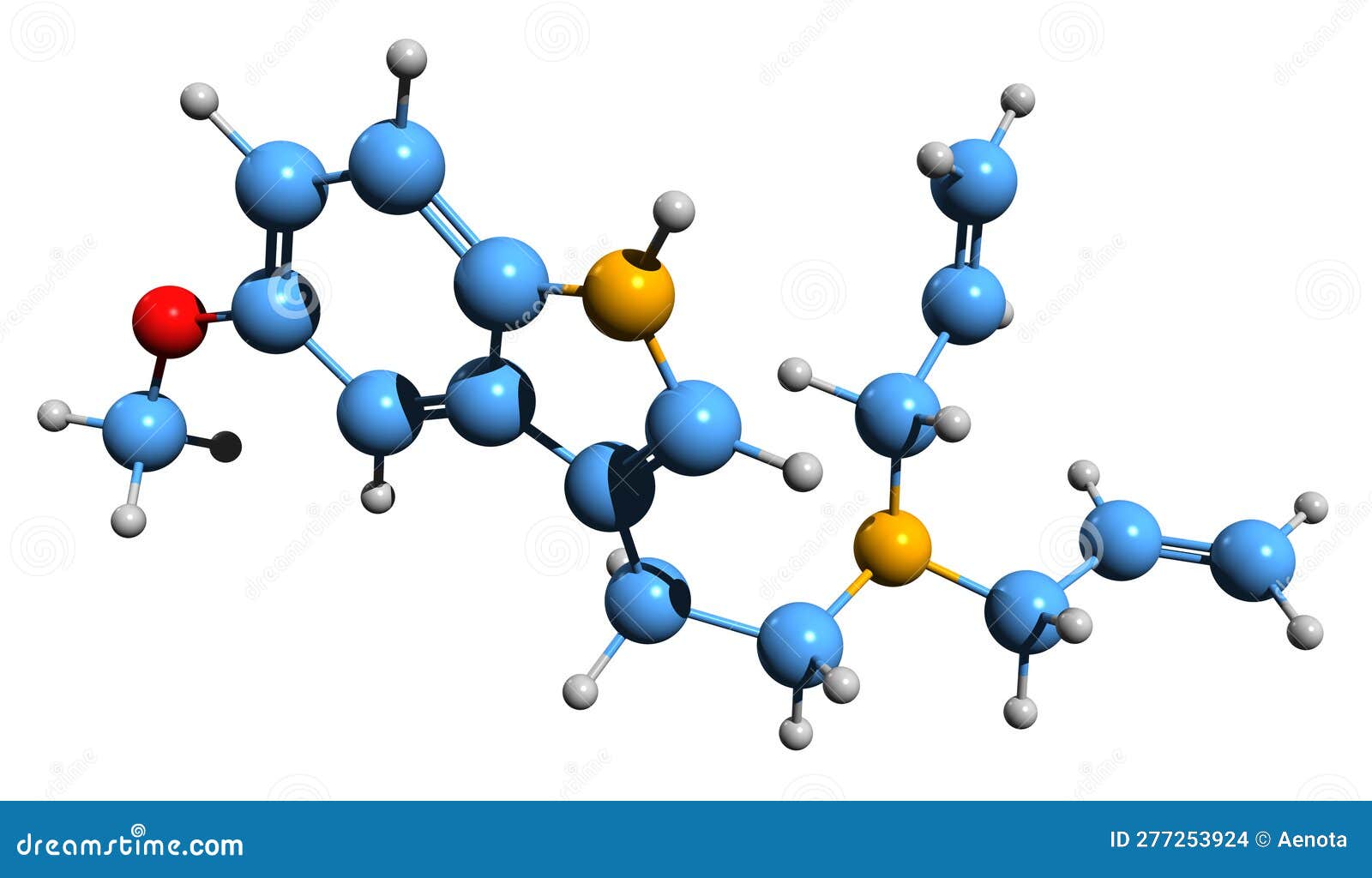 3D Image of 5-MeO-DALT Skeletal Formula Stock Illustration ...