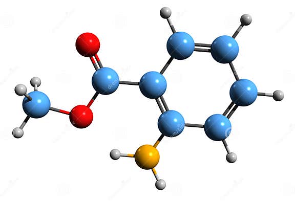 3D Image of Methyl Anthranilate Skeletal Formula Stock Illustration ...