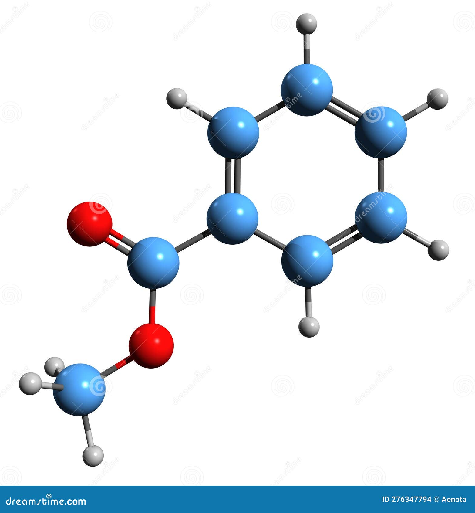 3D Image of Methyl Benzoate Skeletal Formula Stock Illustration ...
