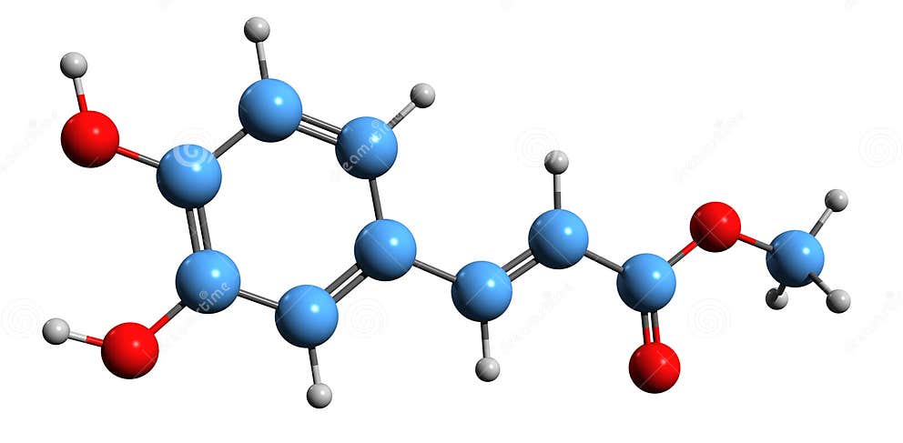 3D Image of Methyl Caffeate Skeletal Formula Stock Illustration ...
