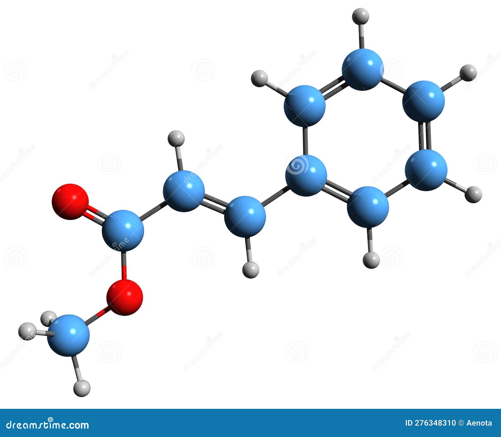 Cinnamic Acid Molecular Structure Isolated On Grey Stock Illustration ...