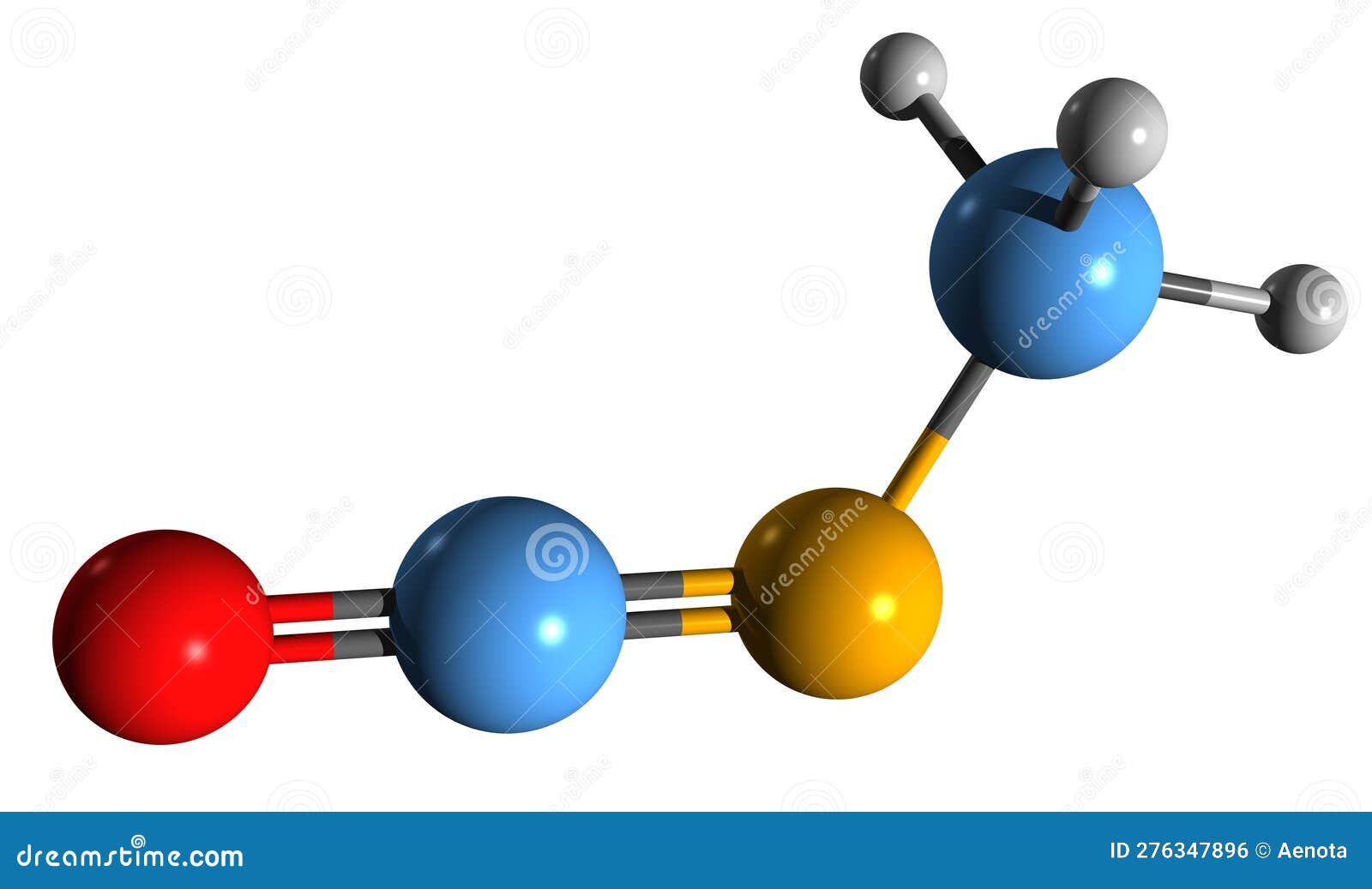 3D Image of Methyl Isocyanate Skeletal Formula Stock Illustration ...