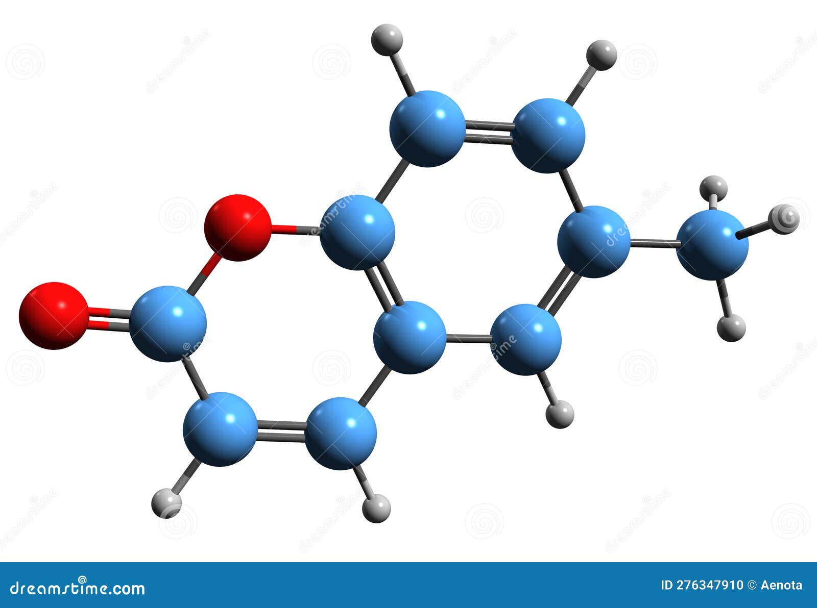3D Image of 6-methylcoumarin Skeletal Formula Stock Illustration ...