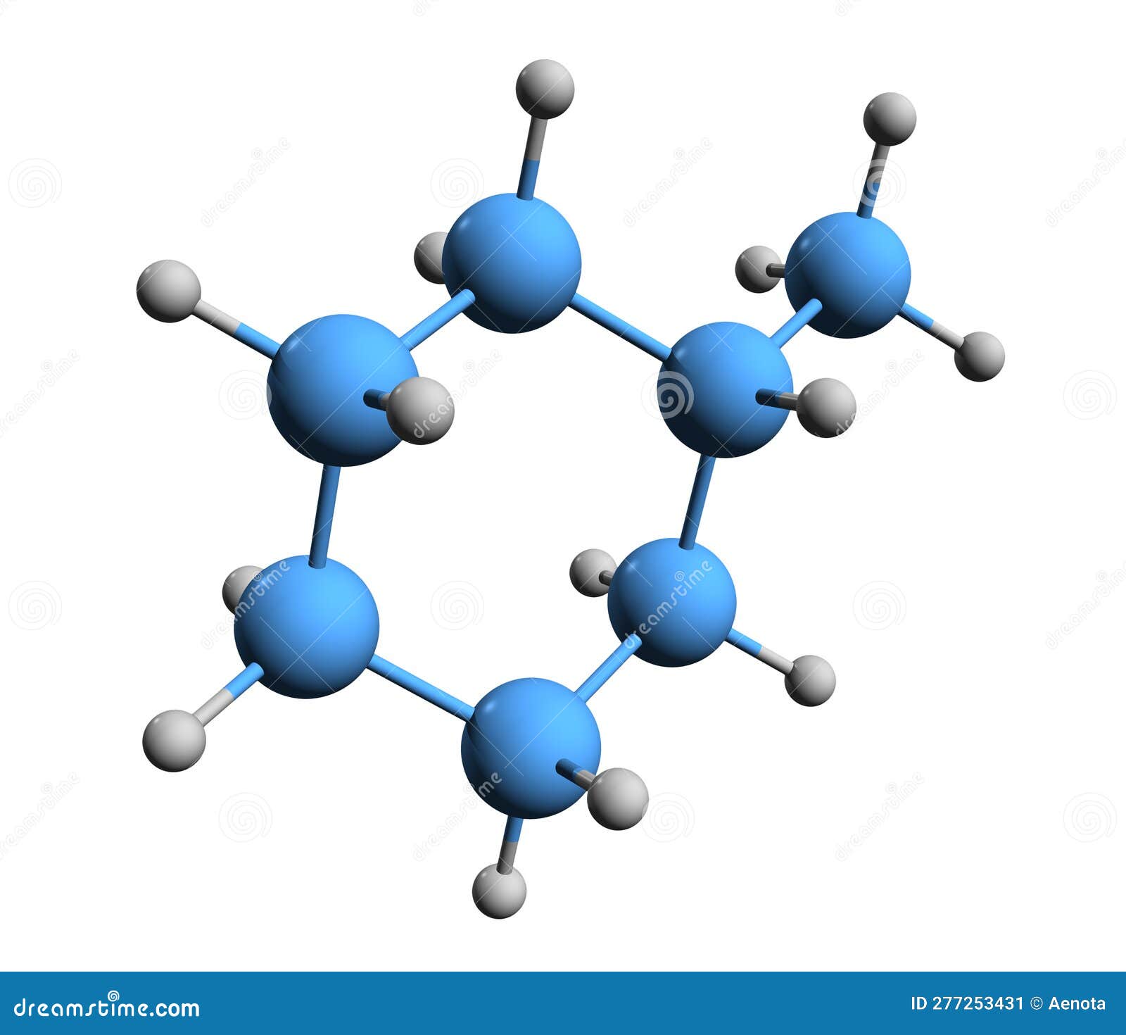 3D Image of Methylcyclohexane Skeletal Formula Stock Illustration ...