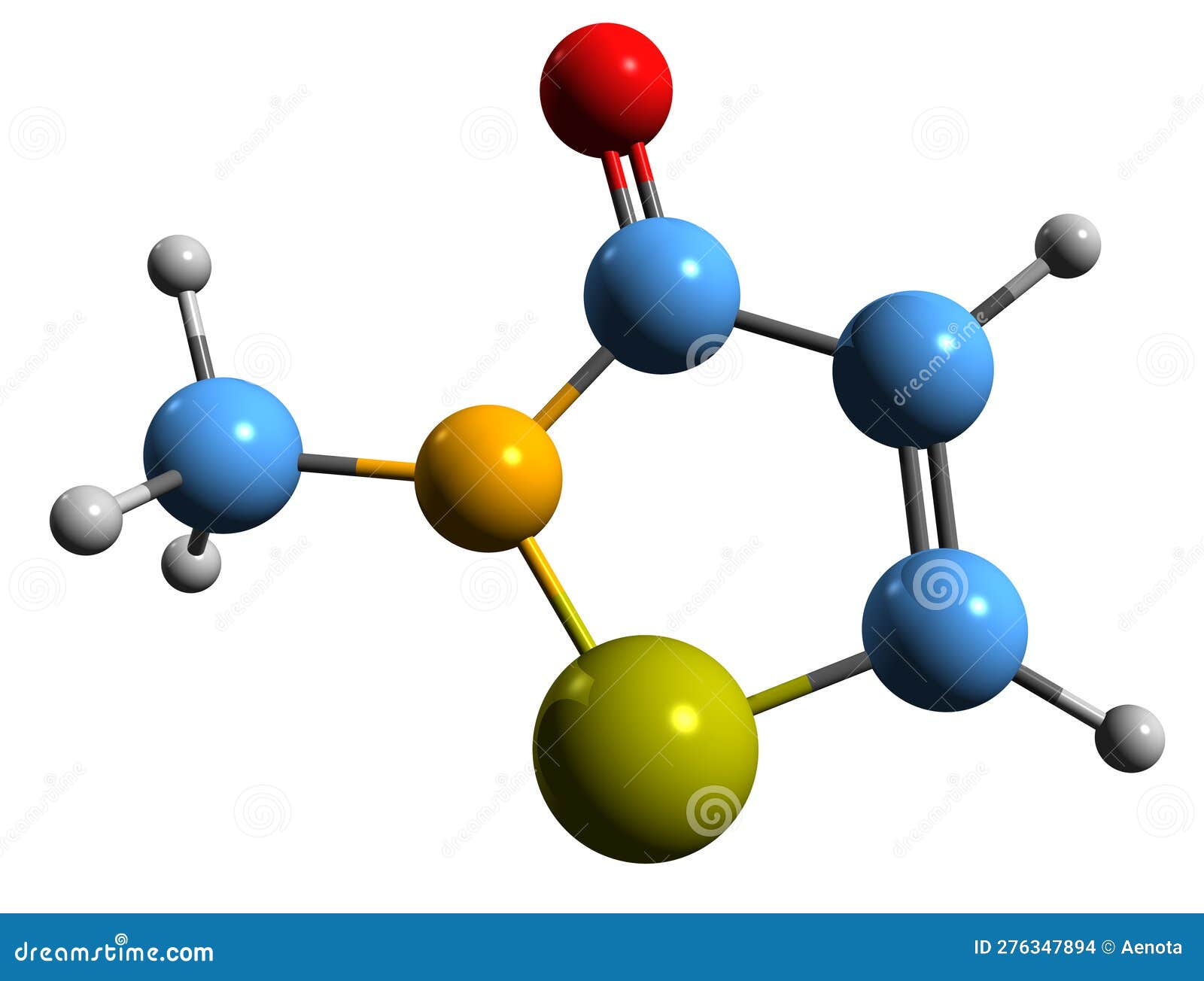 3D Image of Methylisothiazolinone Skeletal Formula Stock Illustration ...