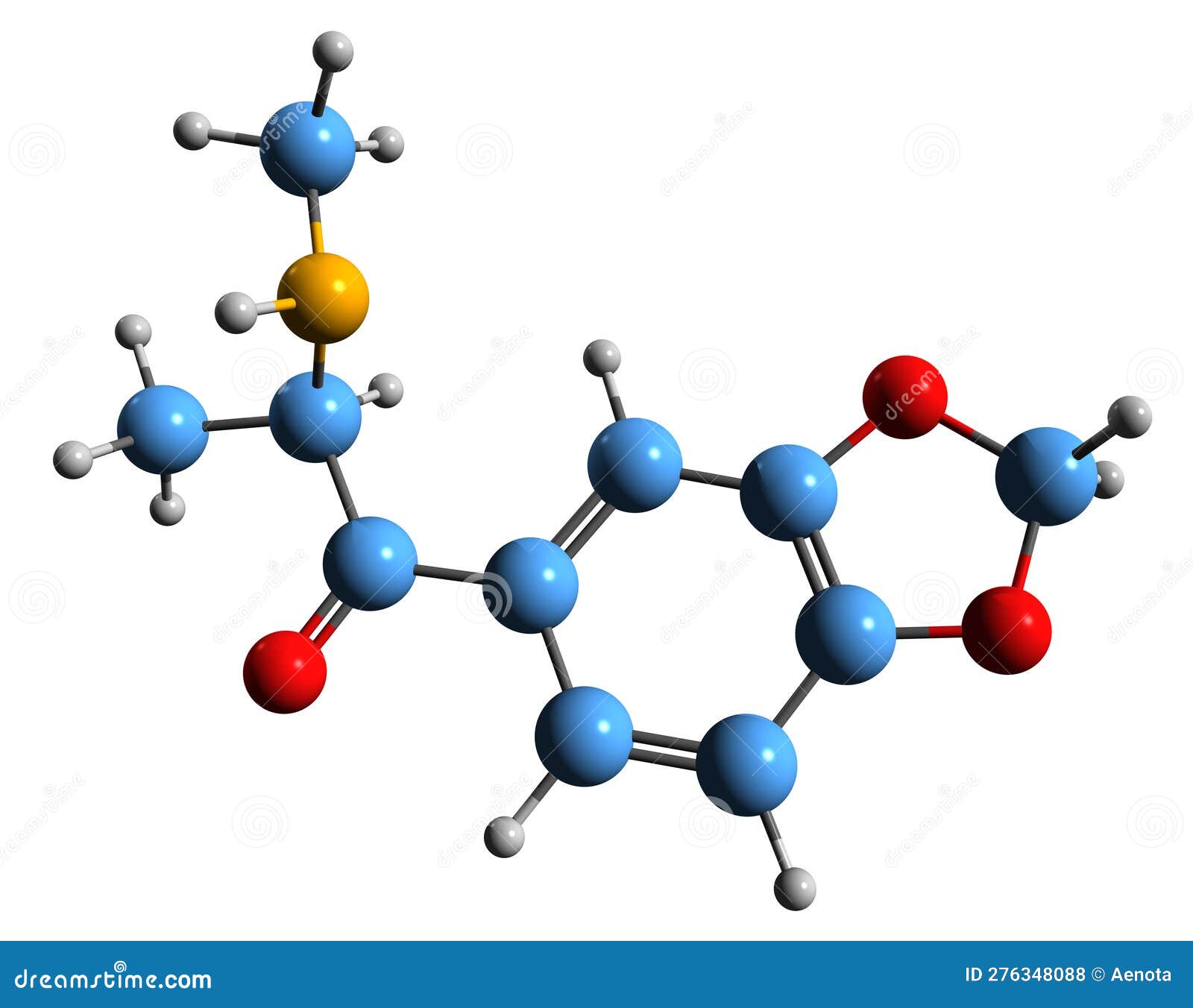 3D Image of Methylone Skeletal Formula Stock Illustration ...