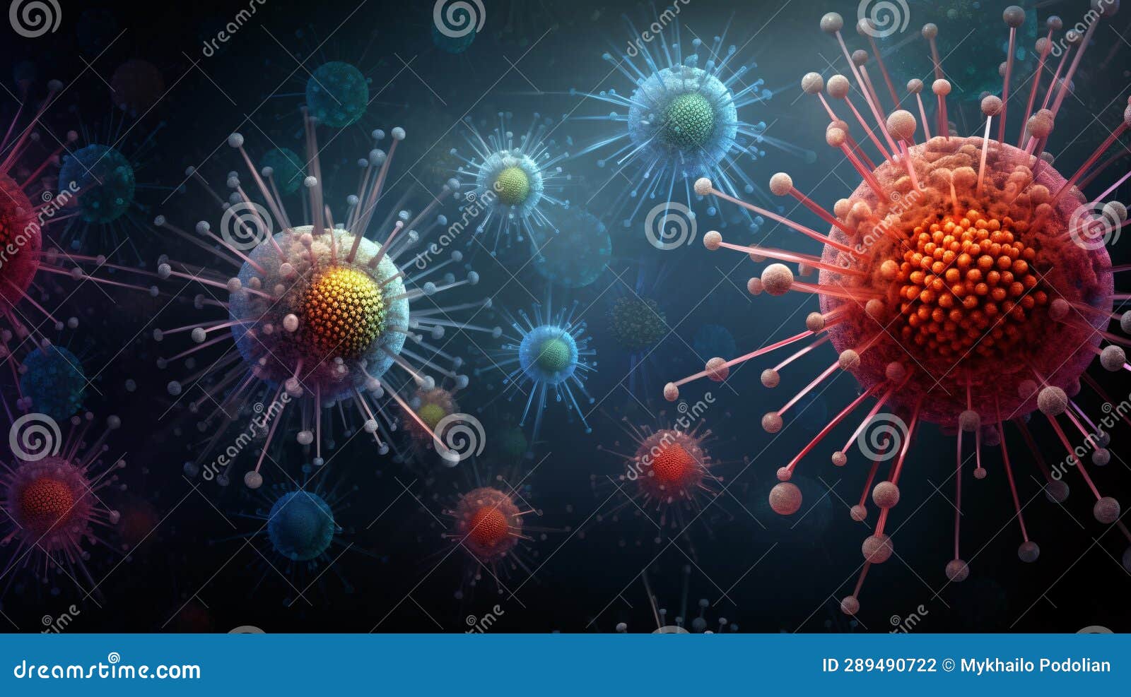 3d Image of Microorganisms. Ai Generated Stock Illustration ...