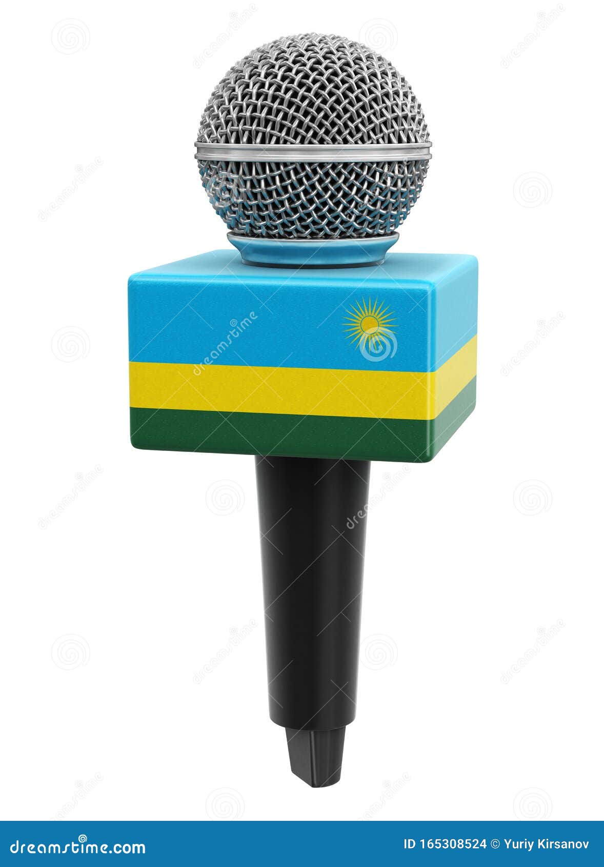 Microphone and Rwanda Flag. Image with Clipping Path Stock Illustration ...