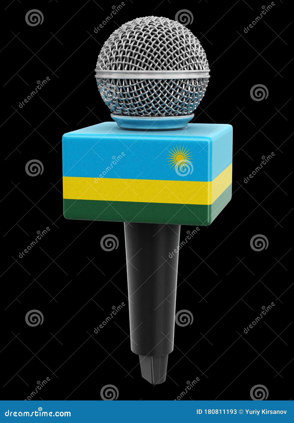 Microphone and Rwanda Flag. Image with Clipping Path Stock Illustration ...