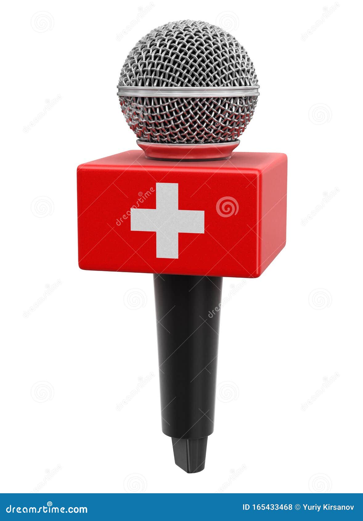 Microphone with Swiss Flag. Image with Clipping Path Stock Illustration ...
