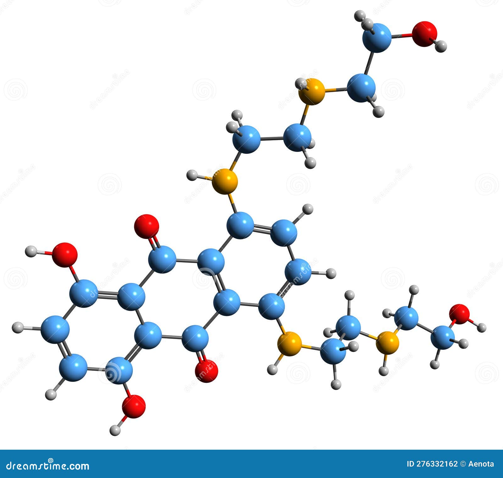 3D Image of Mitoxantrone Skeletal Formula Stock Illustration ...