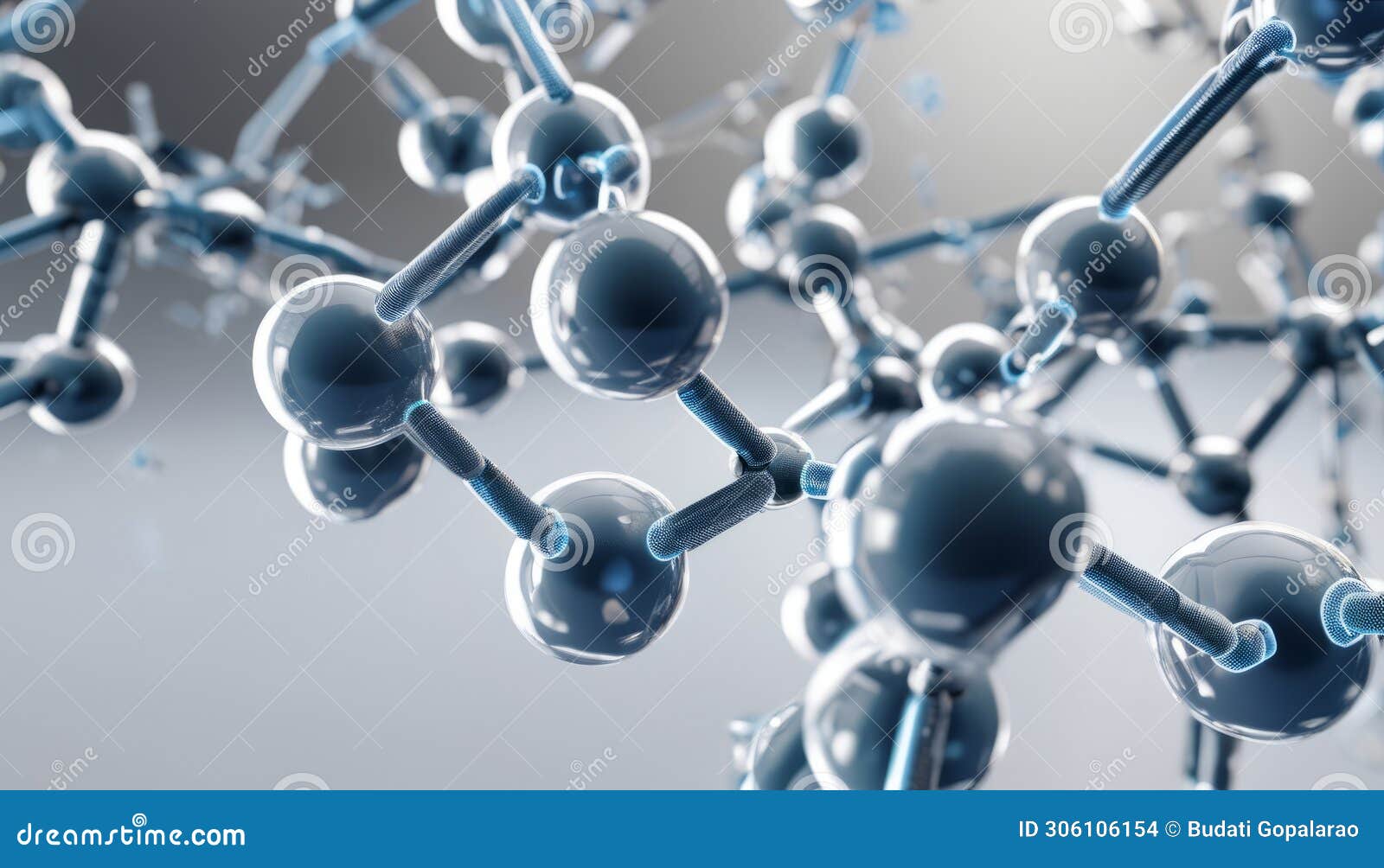 A 3D Image of a Molecule with Many Atoms Stock Illustration ...