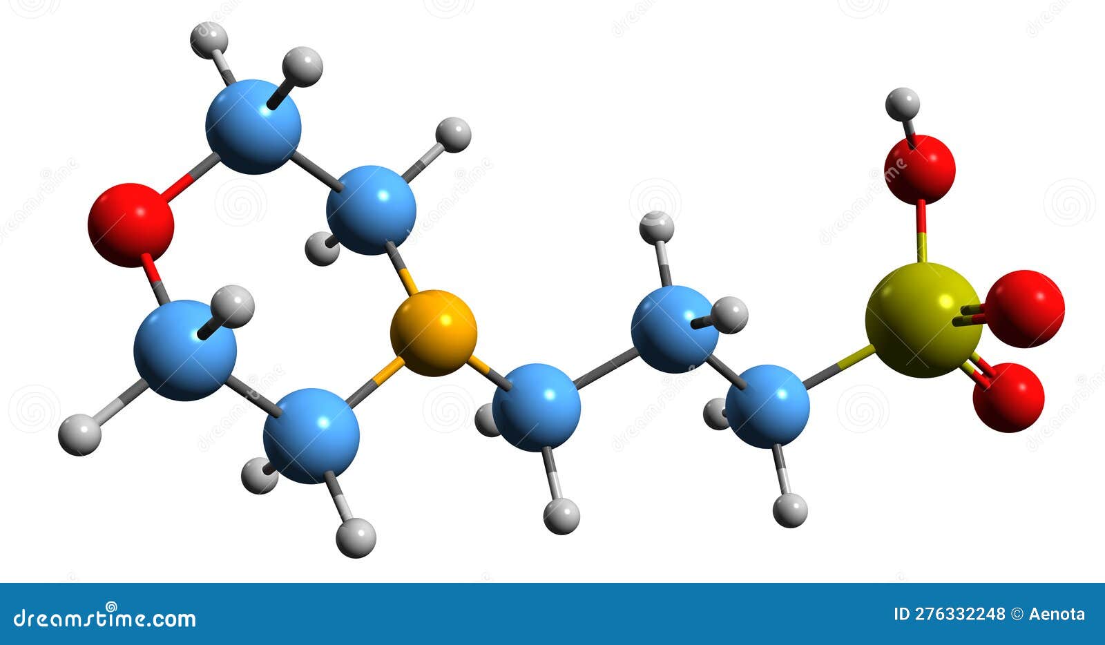 MOPS Buffering Agent Molecule. Skeletal Formula. Royalty-Free Stock ...