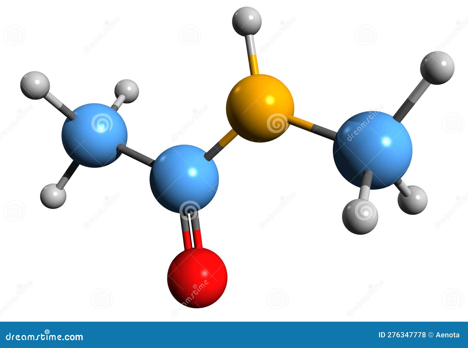 3D Image of N-Methylacetamide Skeletal Formula Stock Illustration ...
