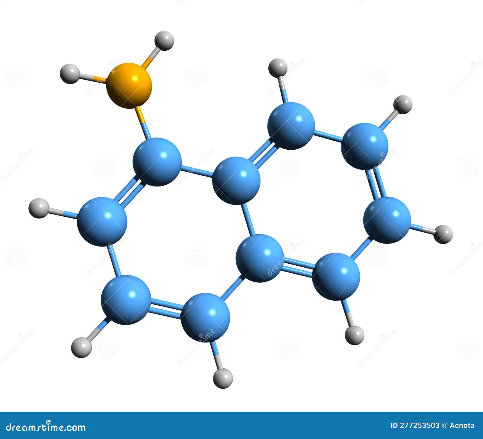 3D Image of 1-Naphthylamine Skeletal Formula Stock Illustration ...