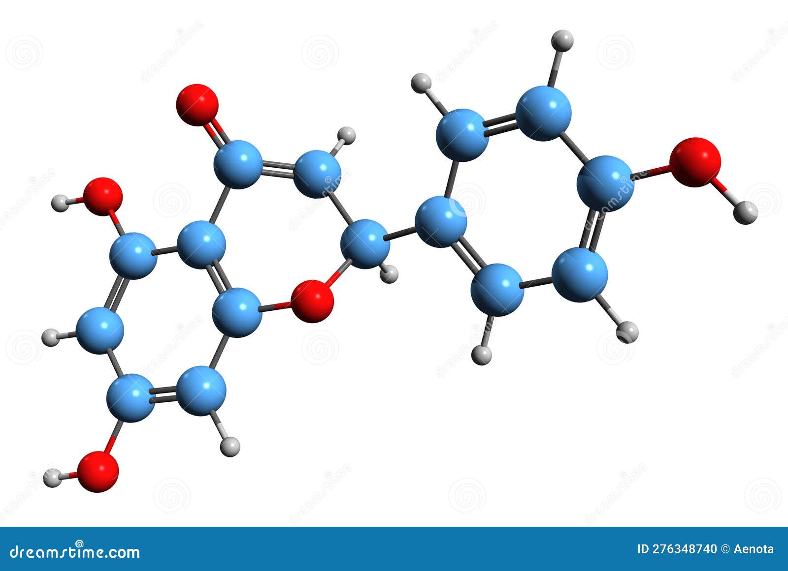 3D Image of Naringenin Skeletal Formula Stock Illustration ...