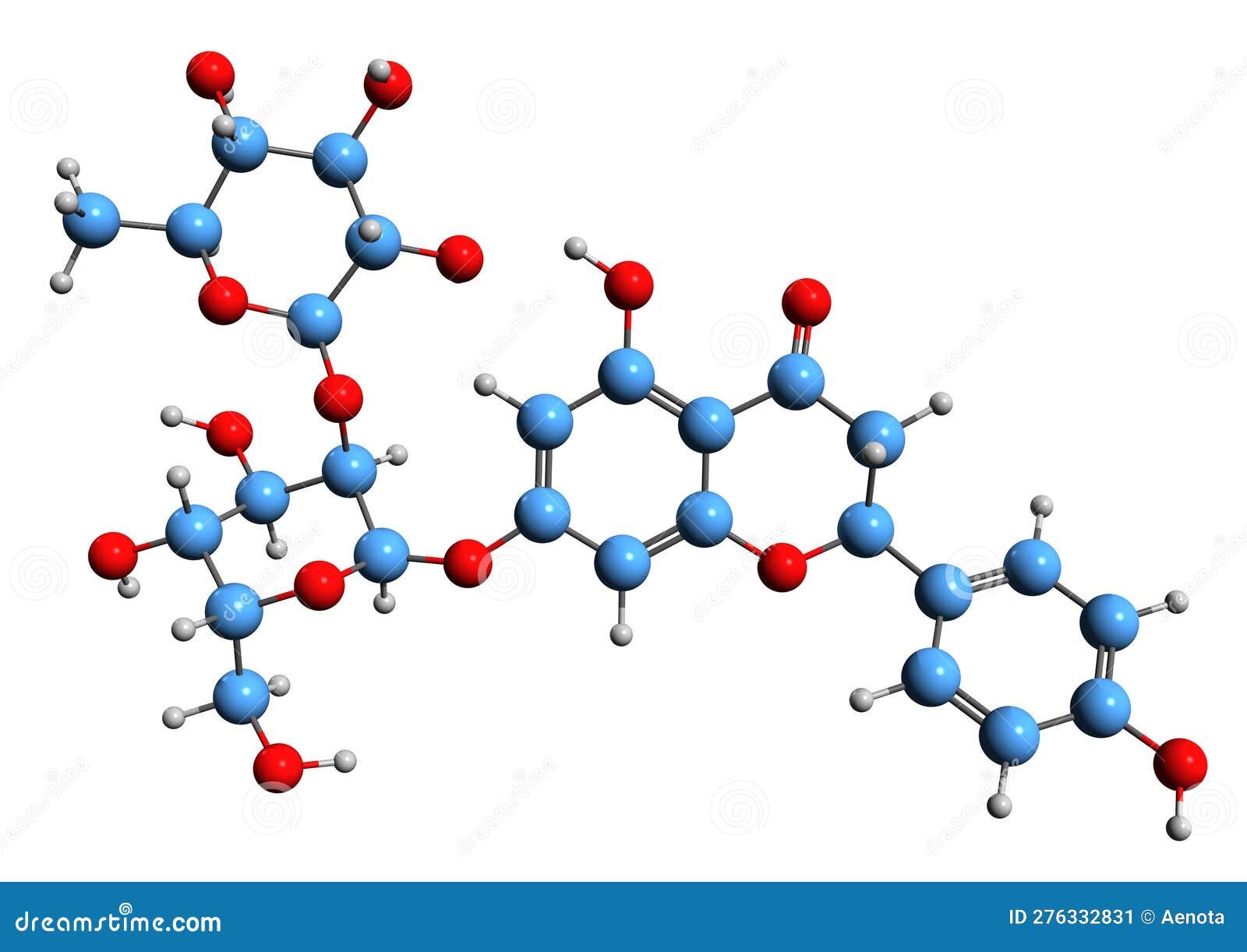 3D Image of Naringin Skeletal Formula Stock Illustration - Illustration ...