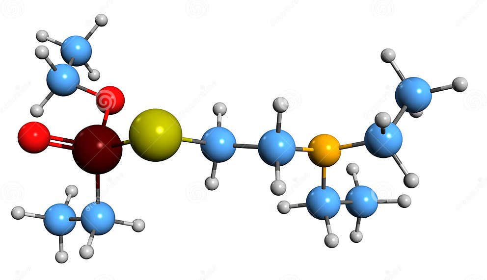 3d Image Of Nerve Agent Ve Skeletal Formula Stock Illustration
