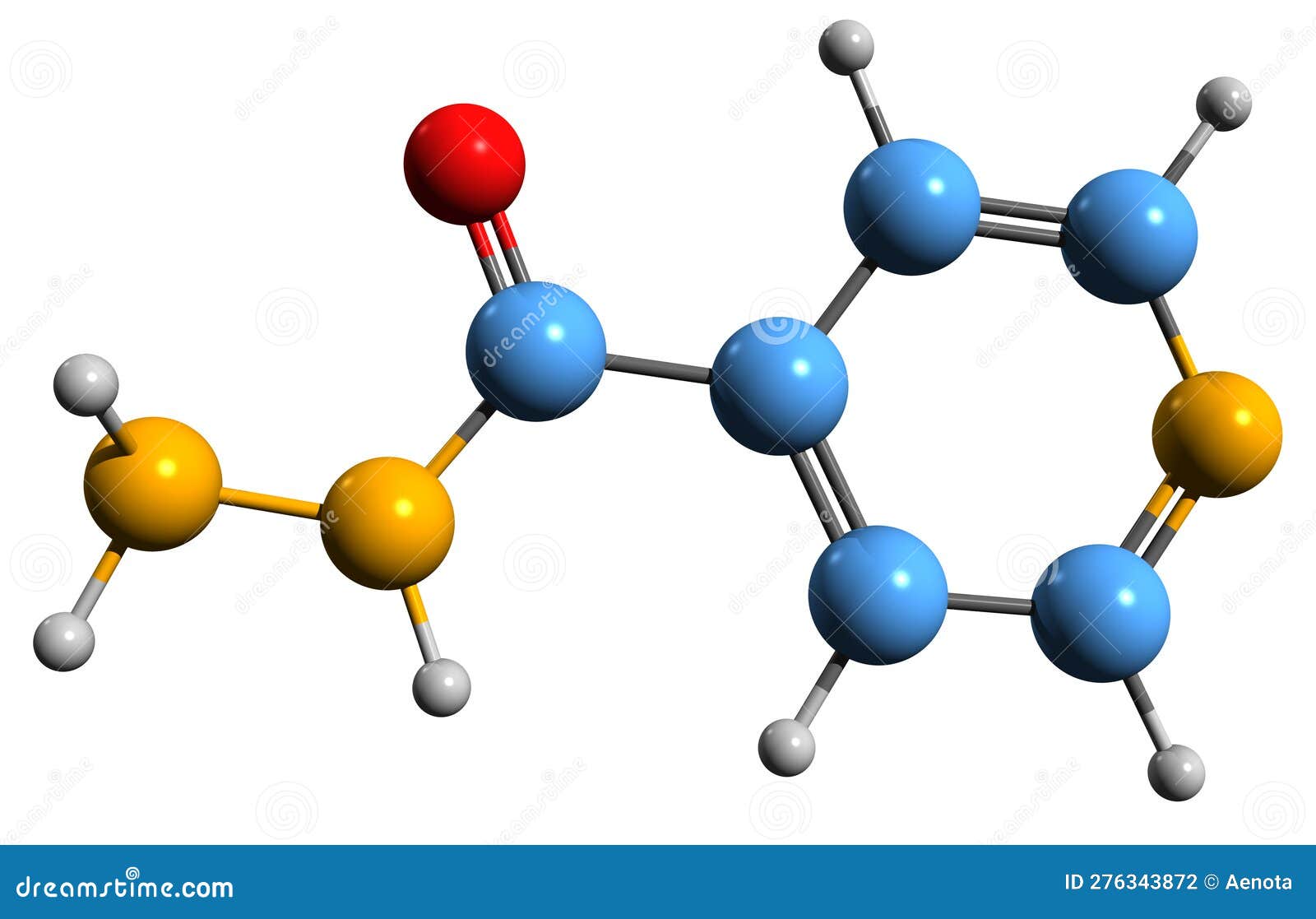 3D Image of Nicotinic Hydrazide Skeletal Formula Stock Illustration ...