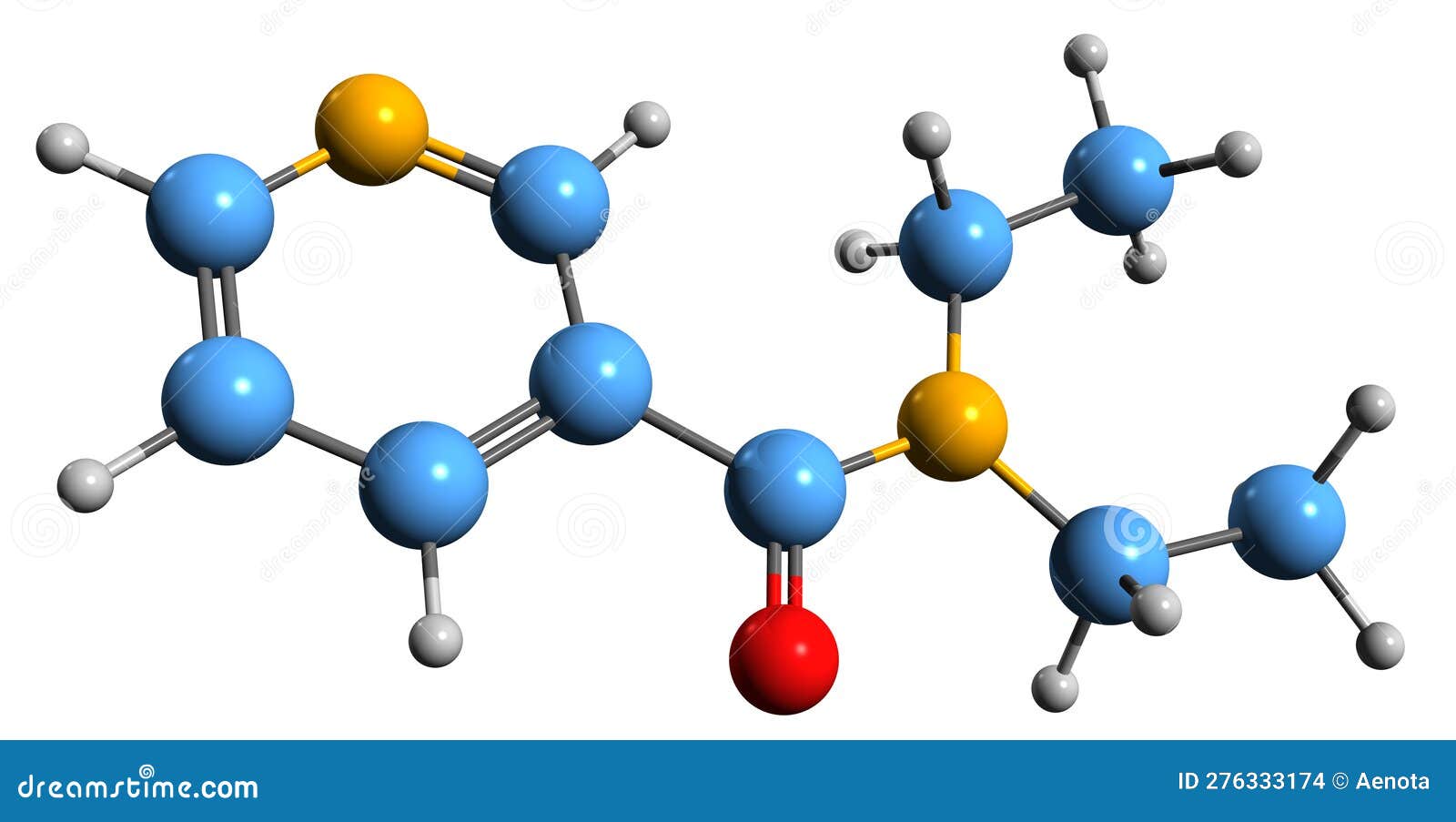3D Image of Nikethamide Skeletal Formula Stock Illustration ...