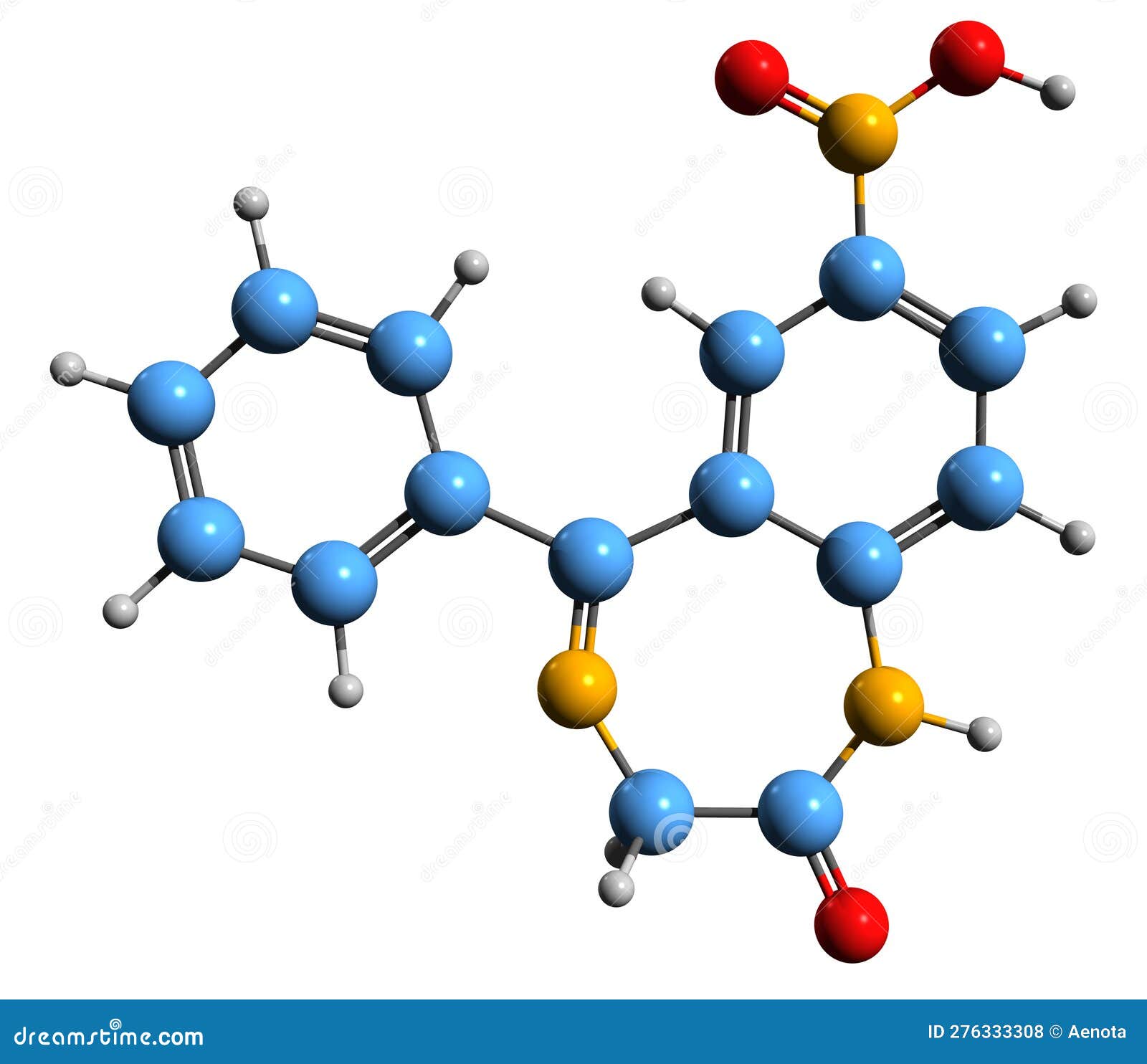 3D Image of Nitrazepam Skeletal Formula Stock Illustration ...