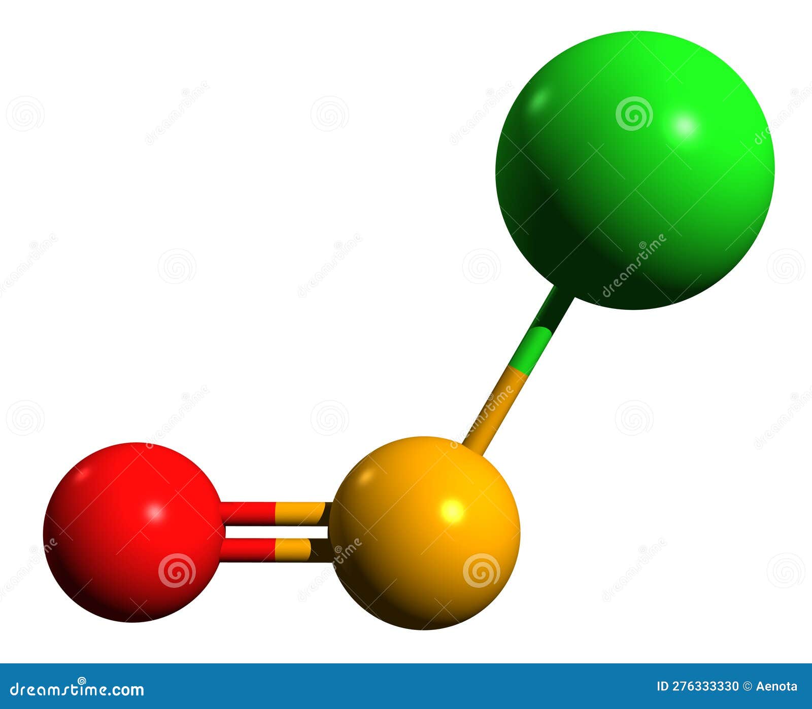 3D Image of Nitrosyl Chloride Skeletal Formula Stock Illustration ...