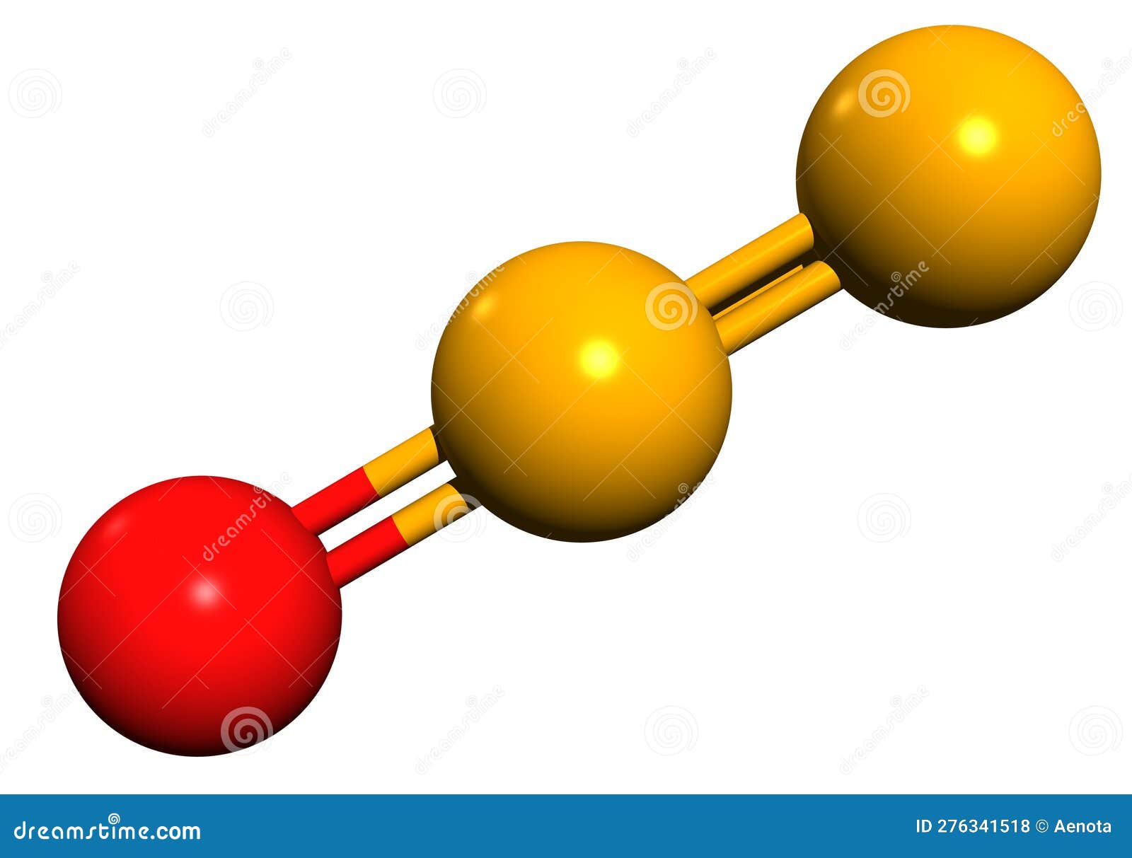 3D Image of Nitrous Oxide Skeletal Formula Stock Illustration ...