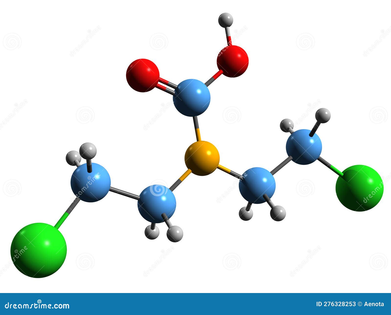 3D Image of Normustine Skeletal Formula Stock Illustration ...