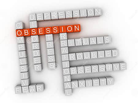 3d Image Obsession Word Cloud Concept Stock Illustration - Illustration ...