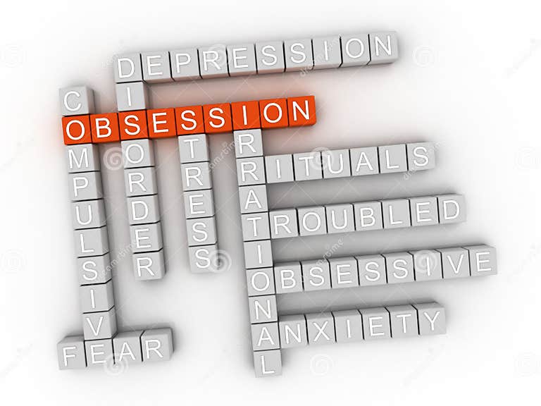 3d Image Obsession Word Cloud Concept Stock Illustration - Illustration ...