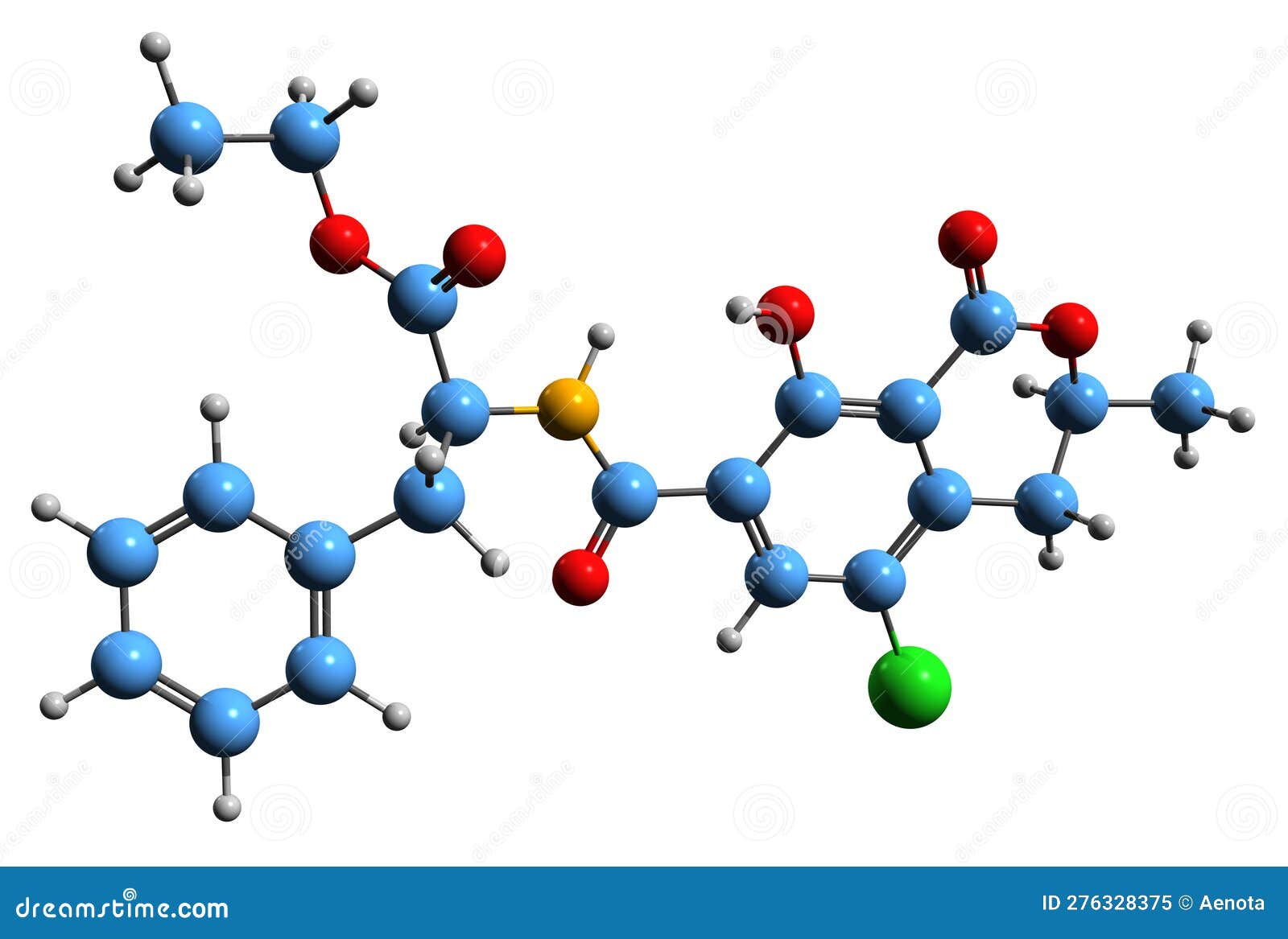 3D Image of Ochratoxin C Skeletal Formula Stock Illustration ...
