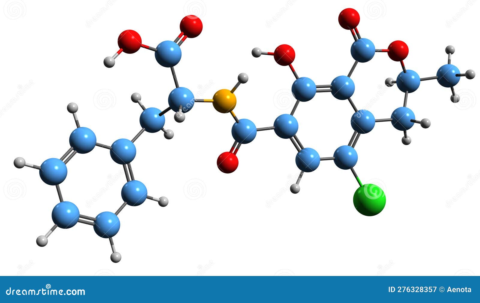 Ochratoxin A Mycotoxin Molecule. Skeletal Formula. Chemical Structure ...