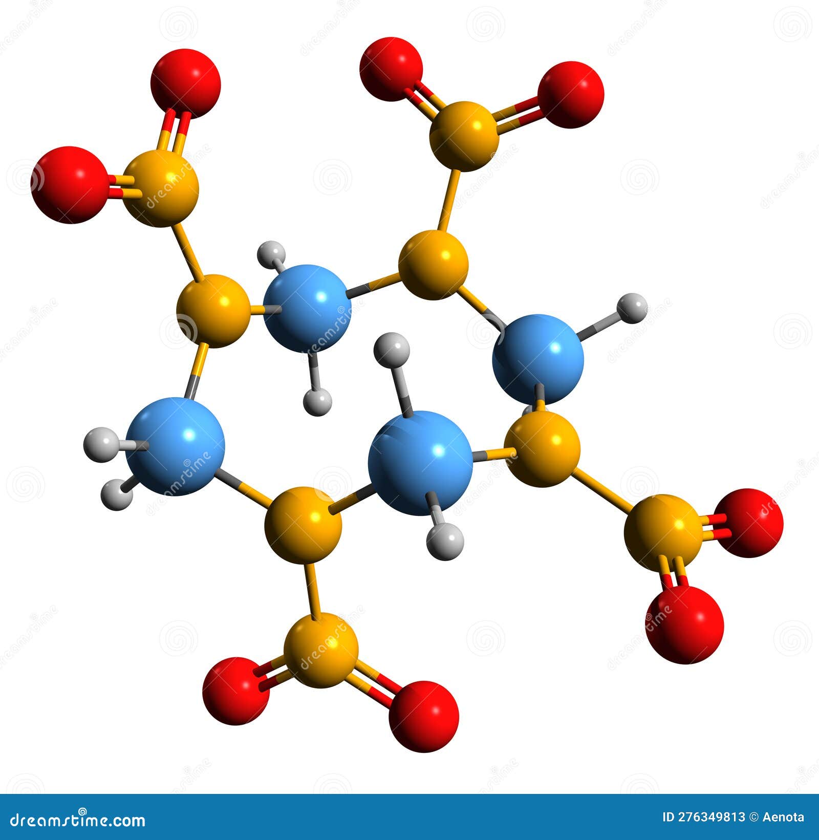 3D Image of Octogen Skeletal Formula Stock Illustration - Illustration ...