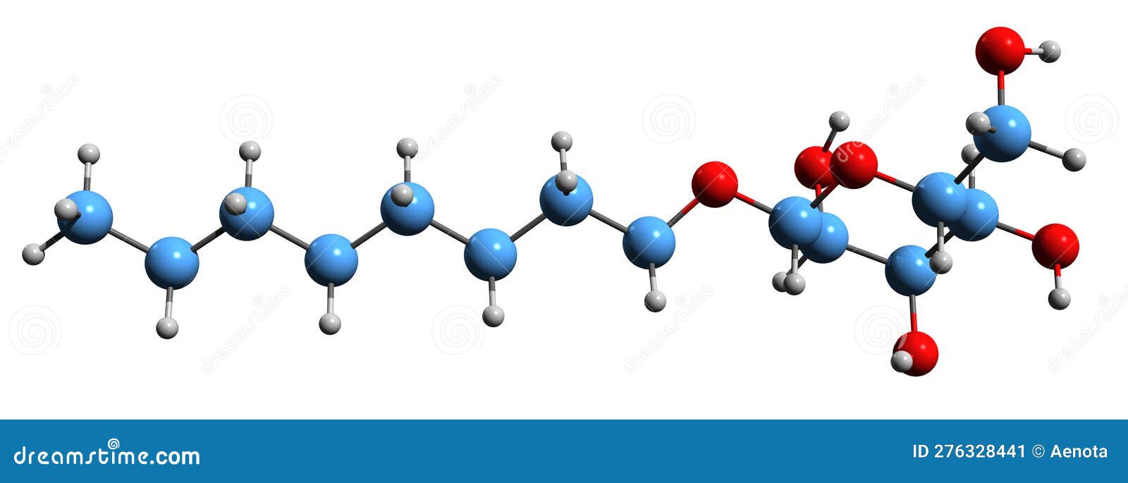 3D Image of Octyl Glucoside Skeletal Formula Stock Illustration ...