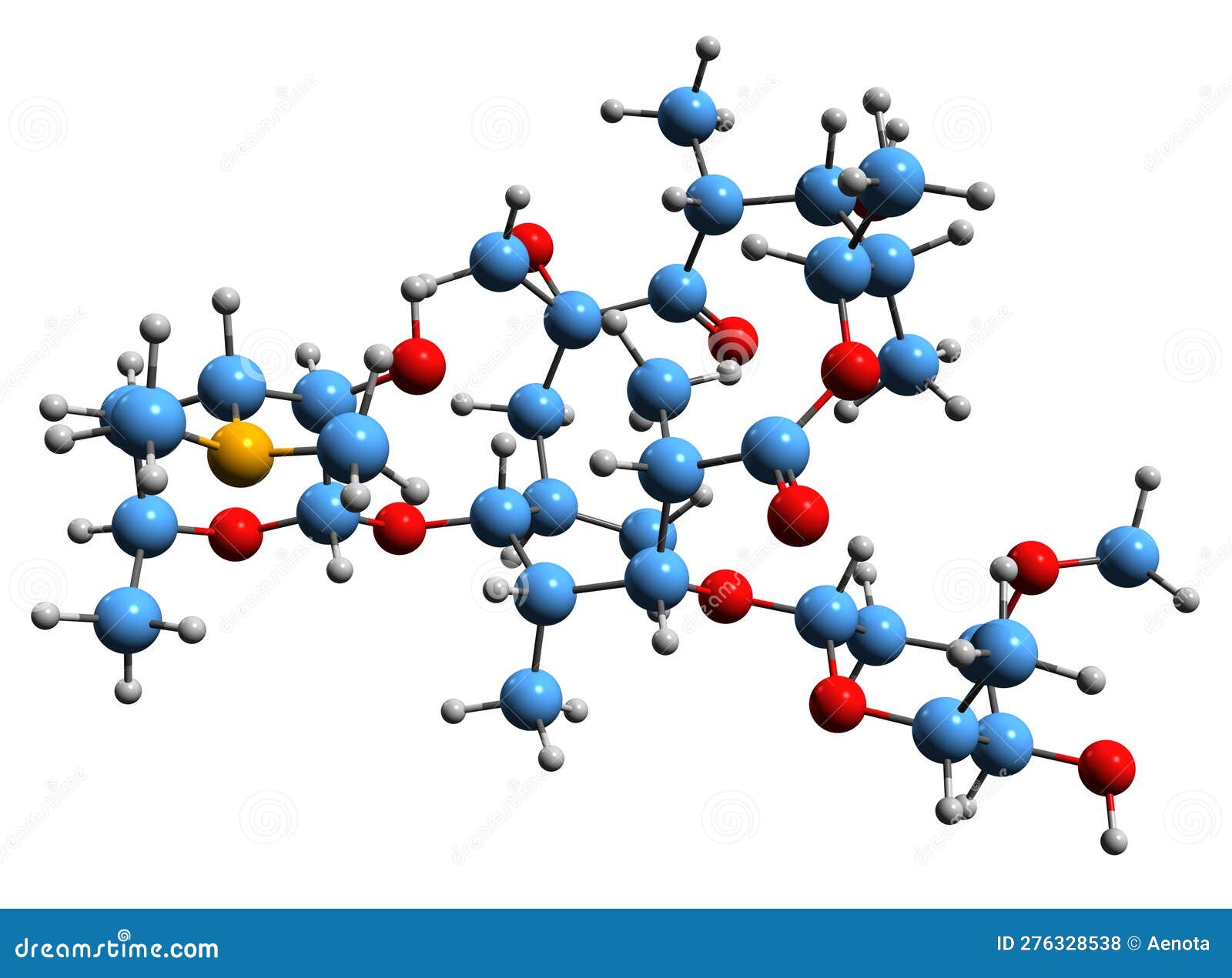 3D Image of Oleandomycin Skeletal Formula Stock Illustration ...