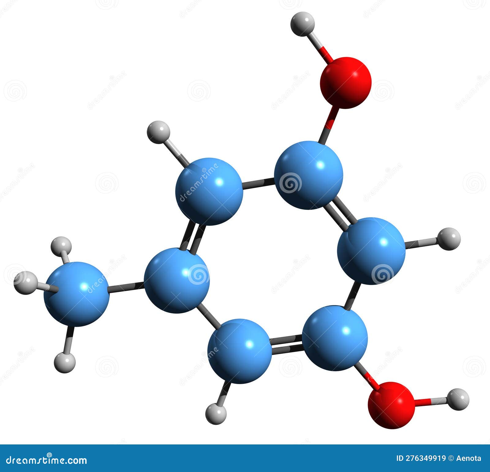 3D Image of Orcinol Skeletal Formula Stock Illustration - Illustration ...