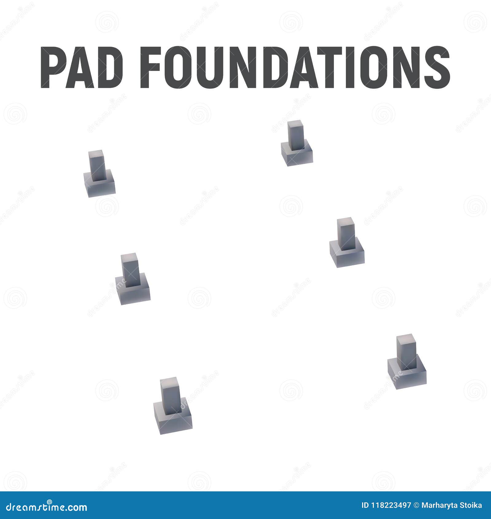 3D image pad foundation. stock vector. Illustration of construct ...