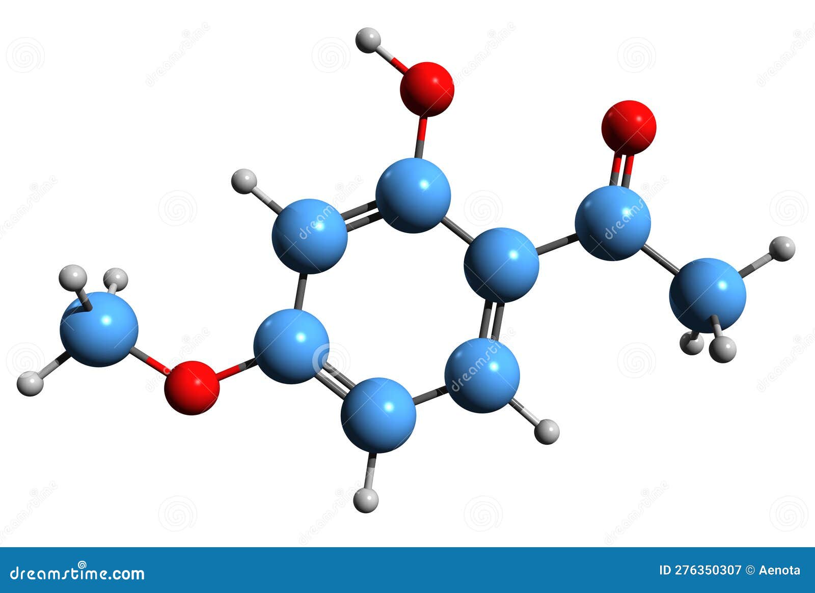 3D Image of Paeonol Skeletal Formula Stock Illustration - Illustration of drug, bioactive: 276350307