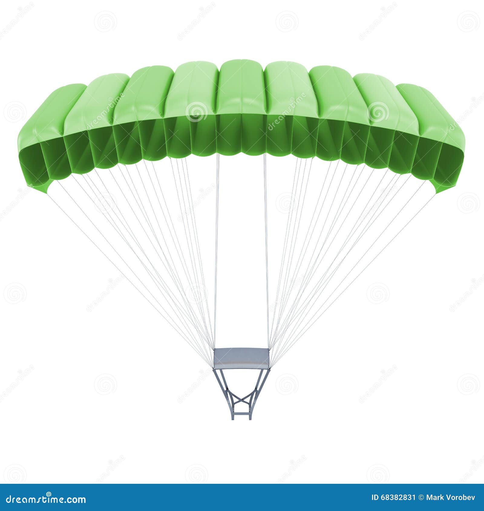 3d Image of a Parachute on White Background Stock Illustration ...