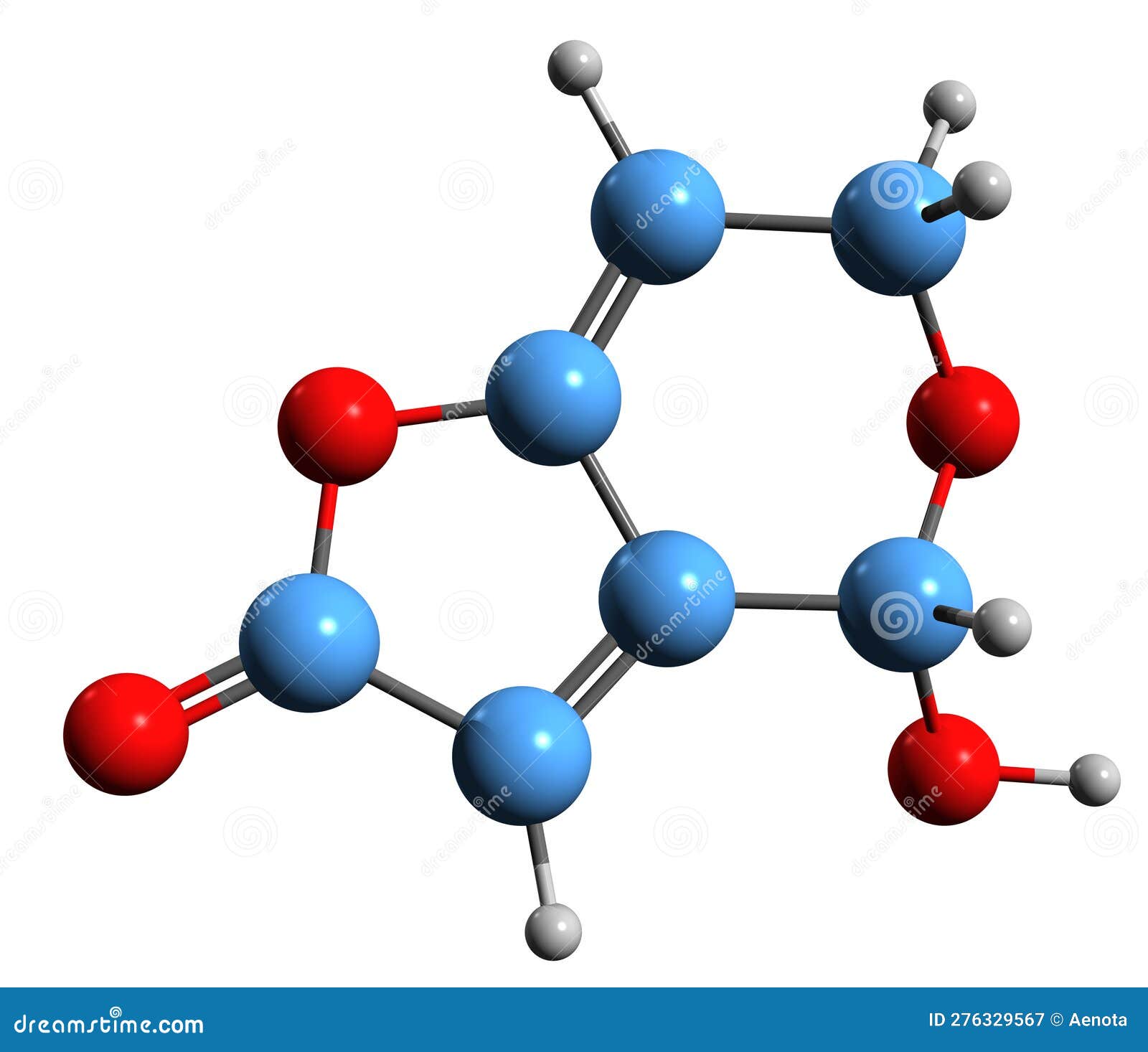 3D Image of Patulin Skeletal Formula Stock Illustration - Illustration ...