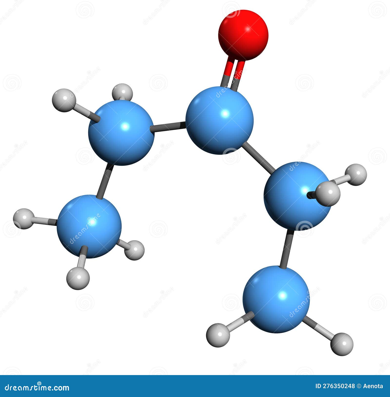 3D Image of Pentanone Skeletal Formula Stock Illustration ...
