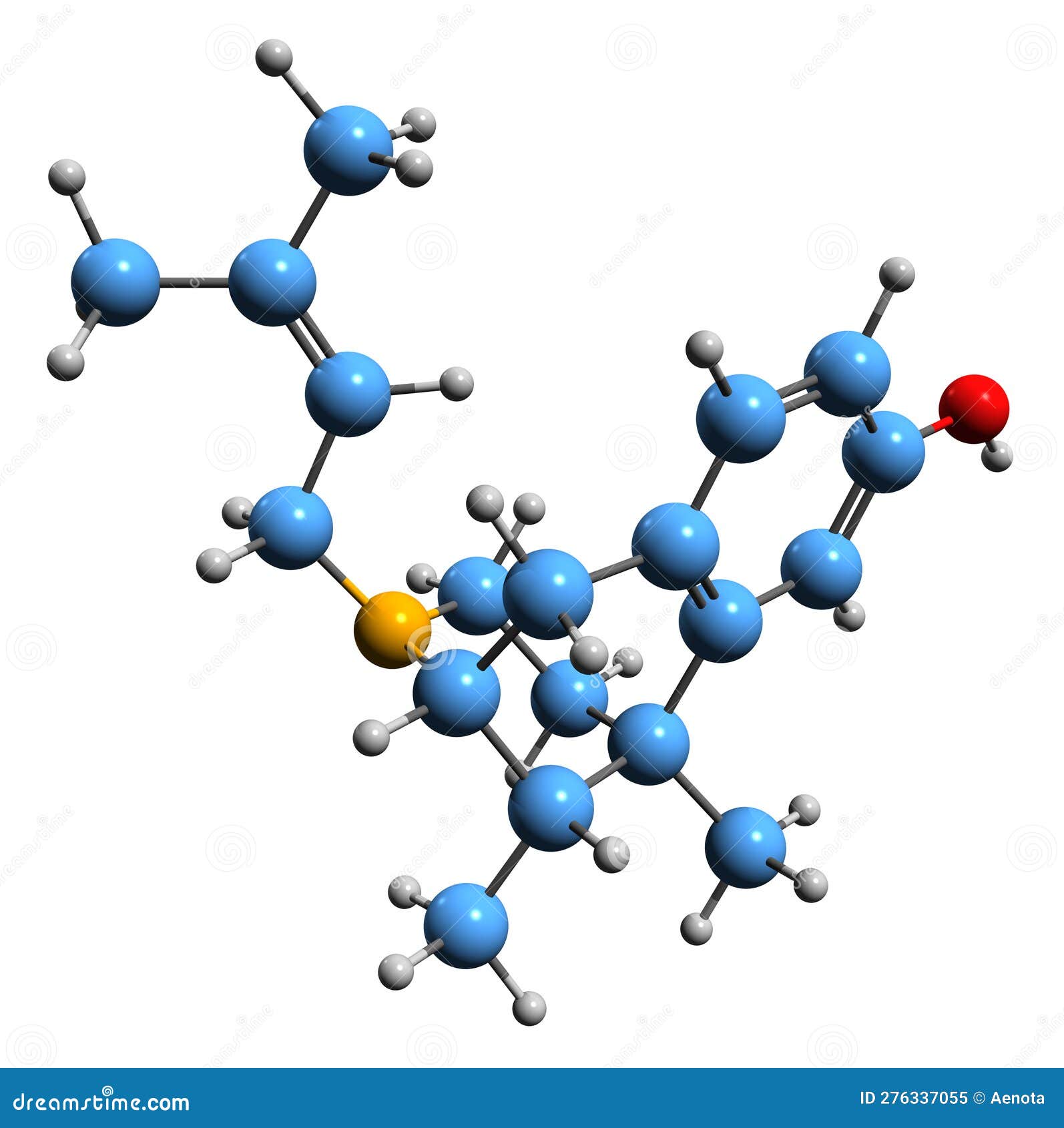 3D Image of Pentazocine Skeletal Formula Stock Illustration ...
