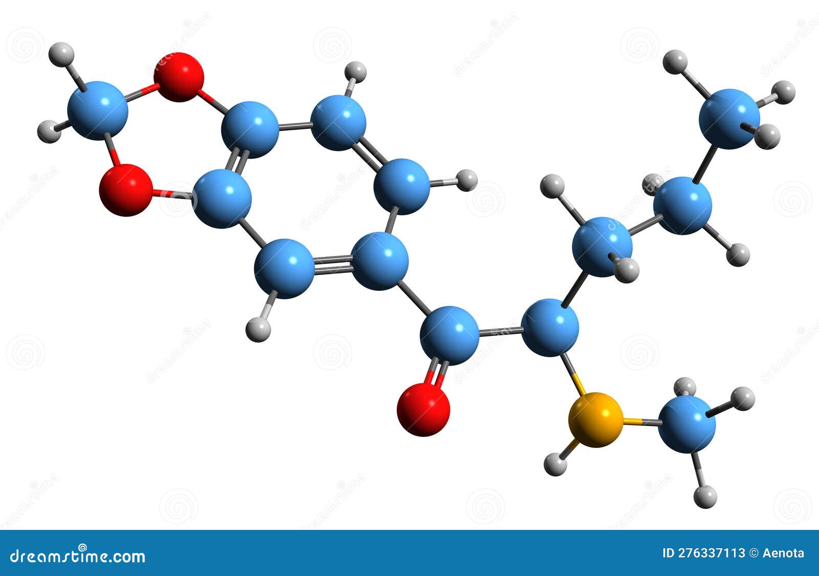 3D Image of Pentylone Skeletal Formula Stock Illustration ...