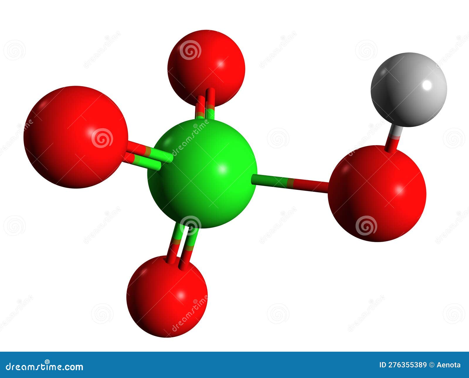 3D Image of Perchloric Acid Skeletal Formula Stock Illustration ...
