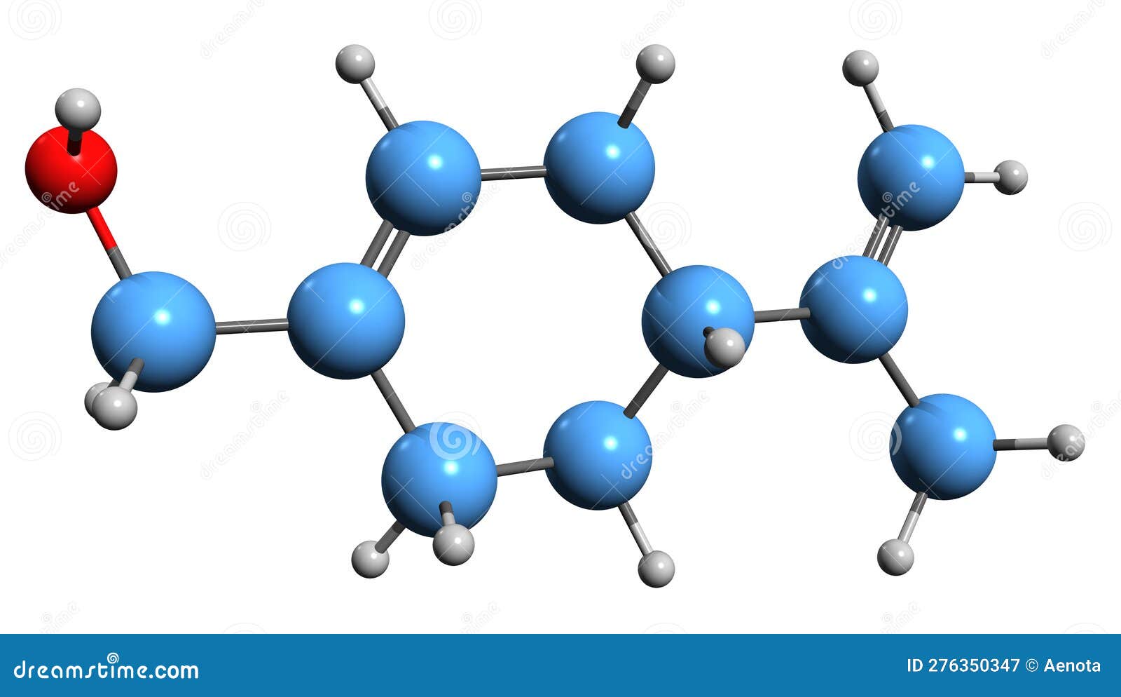 3D Image of Perillyl Alcohol Skeletal Formula Stock Illustration ...