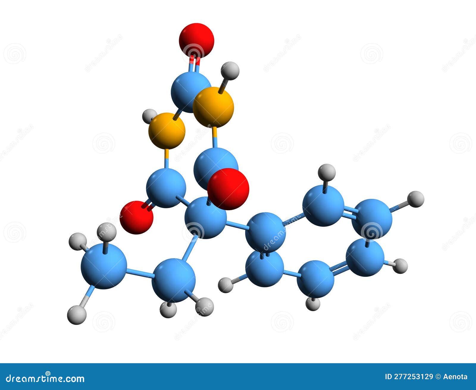 3D Image of Phenobarbital Skeletal Formula Stock Illustration ...