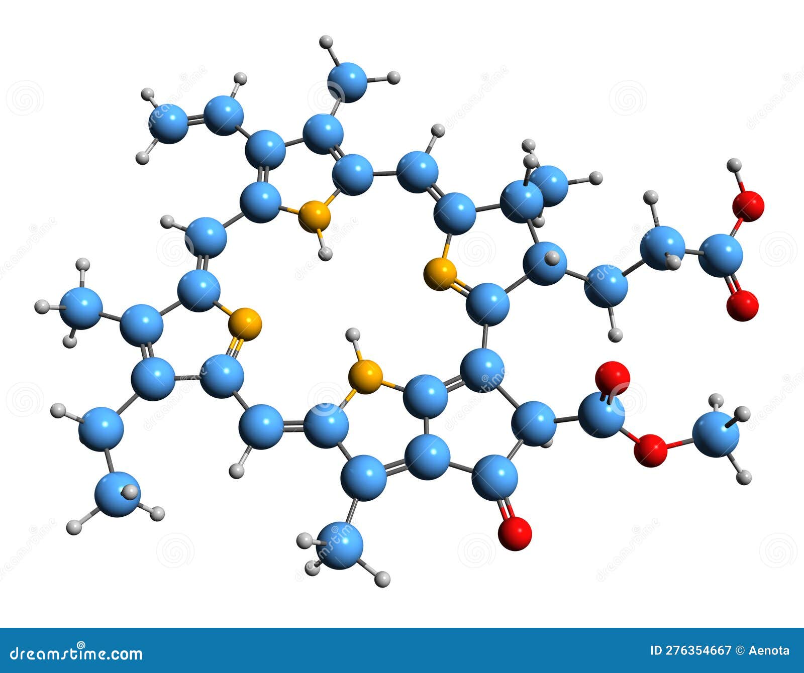 3D Image of Pheophorbide a Skeletal Formula Stock Illustration ...