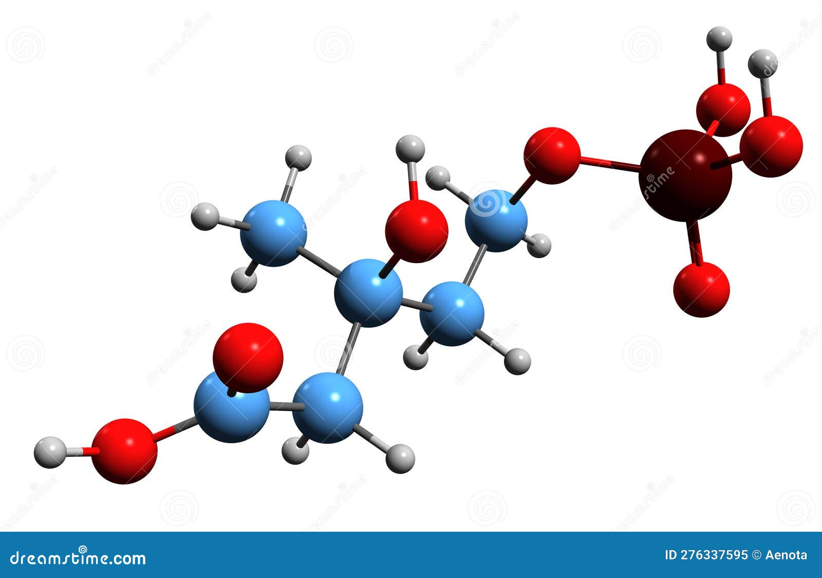 3D Image of Phosphomevalonic Acid Skeletal Formula Stock Illustration ...