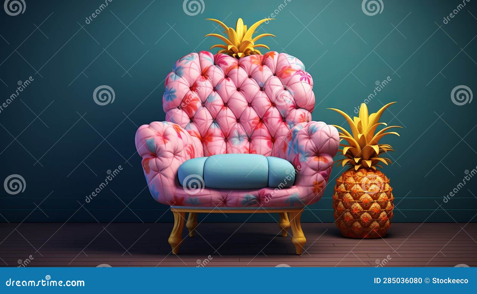 Charming 3d Pineapple Chair with Vibrant Exaggeration and Thick Texture ...