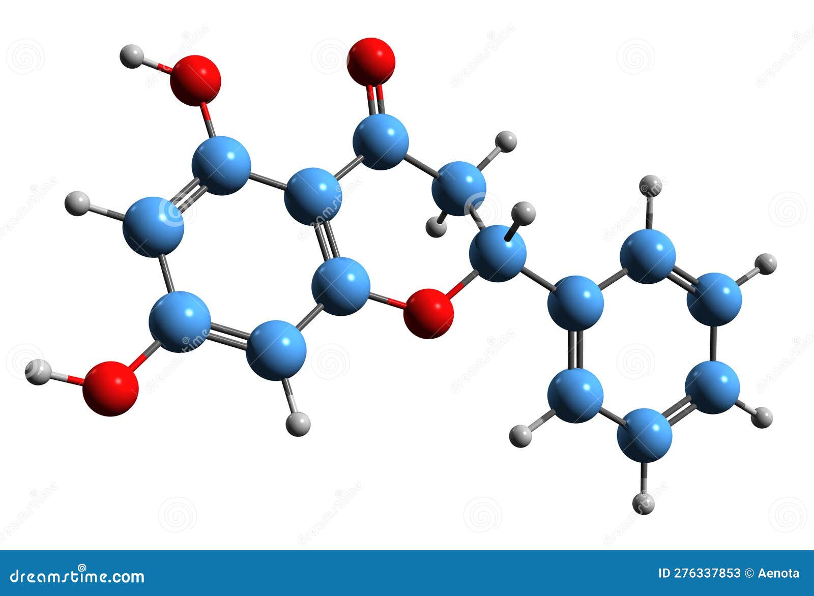 3D Image of Pinocembrin Skeletal Formula Stock Illustration ...
